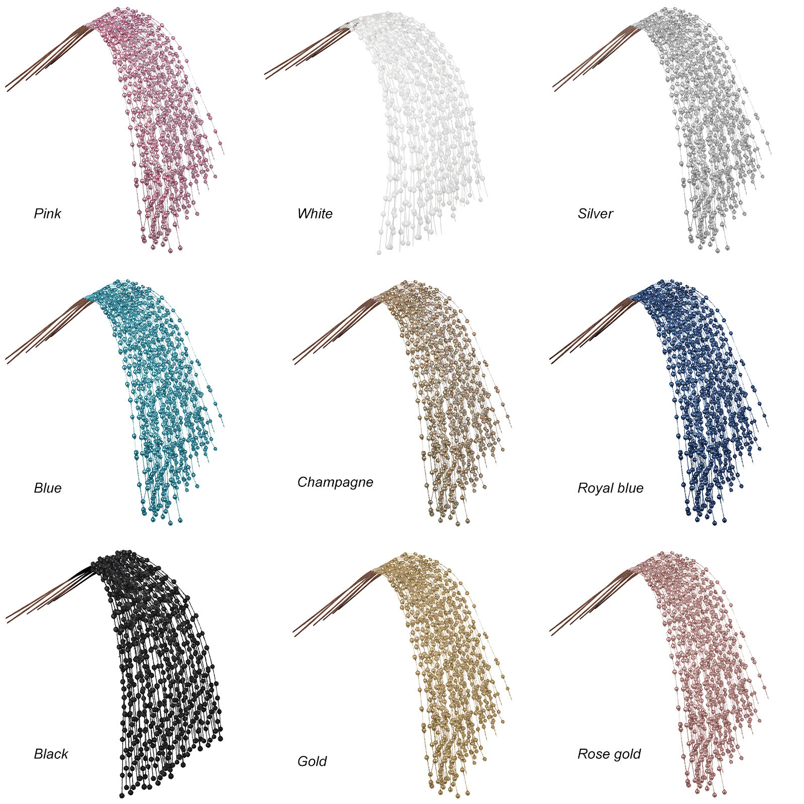 6 шт, блестящие ягодные ветки, искусственные ягодные украшения для дома, гостиной, свадьбы, праздника, вечеринки, черный