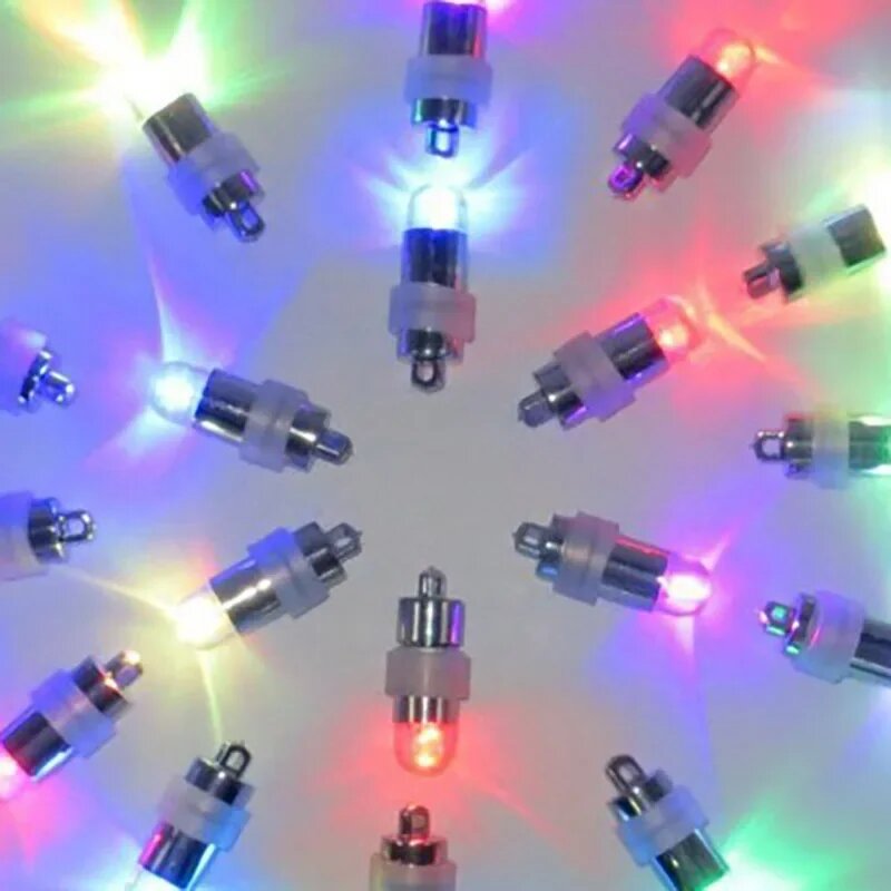 Водонепроницаемые светодиодные фонарики для шаров, 10шт, multi color