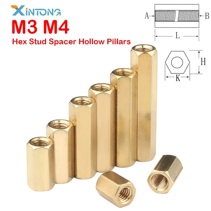 Латунные шестигранные стойки M3 M4 M3-20PCS, 10mm