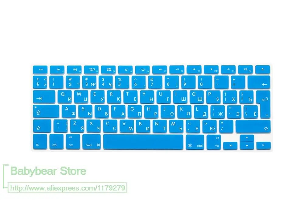Силиконовый чехол для клавиатуры MacBook Air Pro Retina, Eurolakeblue