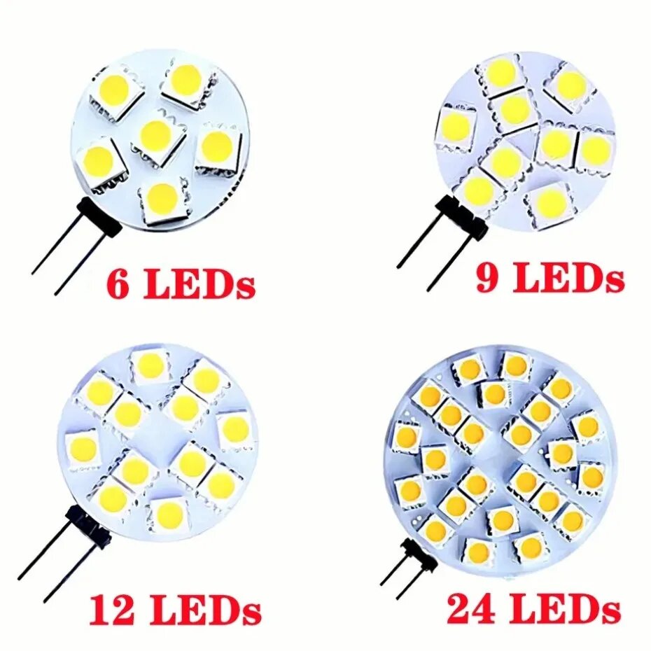 Светодиодная лампа G4 5050 SMD 12В 24 шт. Warm White, 9 LEDs-1.8W