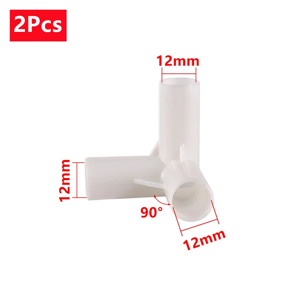 Фитинг для труб ПВХ 12 мм, белый 90 Degree Tee