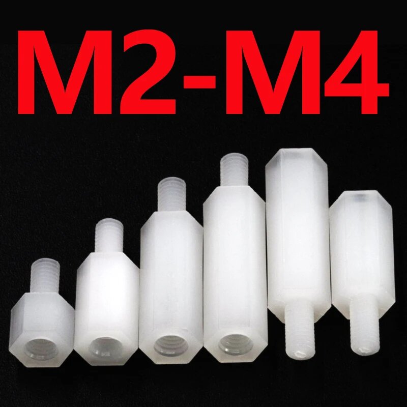 Нейлоновые стойки М2 М2.5 М3 М4 50 шт M4 (Thread 6mm), 50mm (50pcs)
