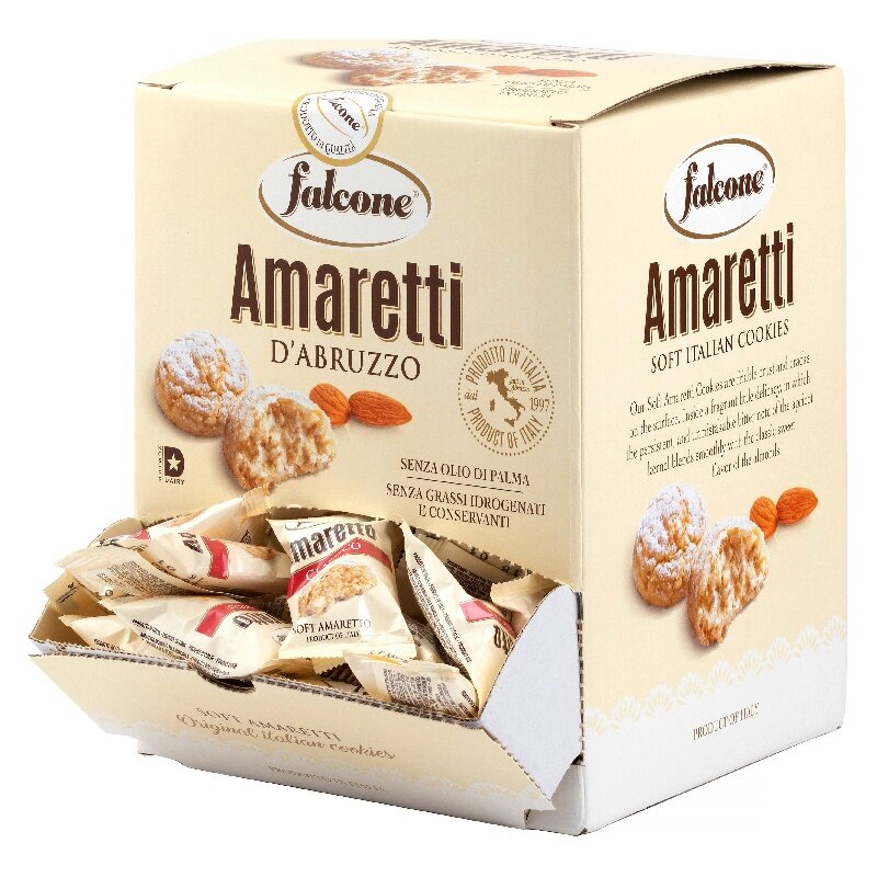 Печенье сдобное Falcone Amaretti classici Амаретти мягкие классические (10г/100шт в индивид. упак), Office-box /картон/ 1000г