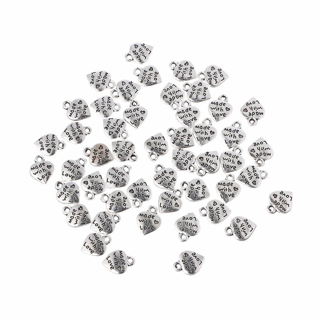 50 шт, 50 подвесок в виде персикового сердечка своими руками (буквы)-6