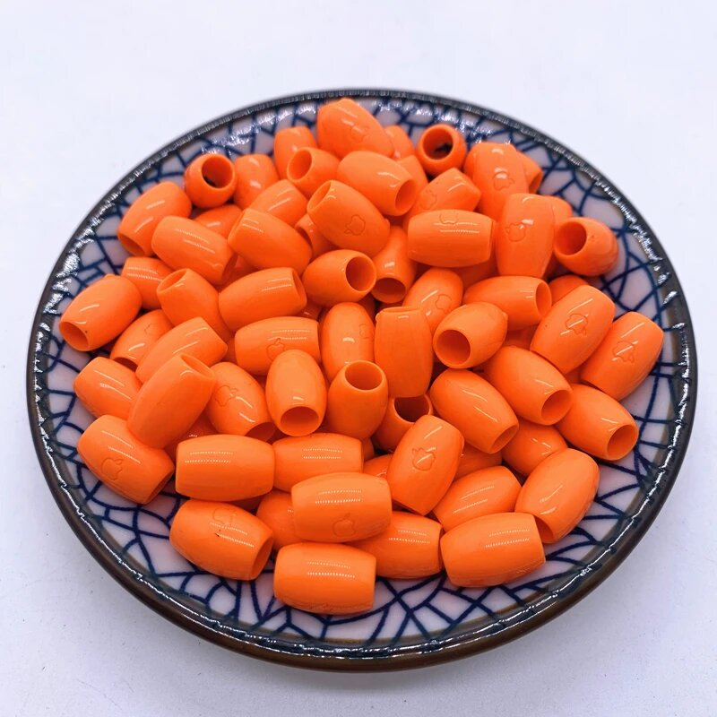 Акриловые бусины IMgnijuoy цилиндрические 12х8 мм 50 шт. Оранжевый, 10