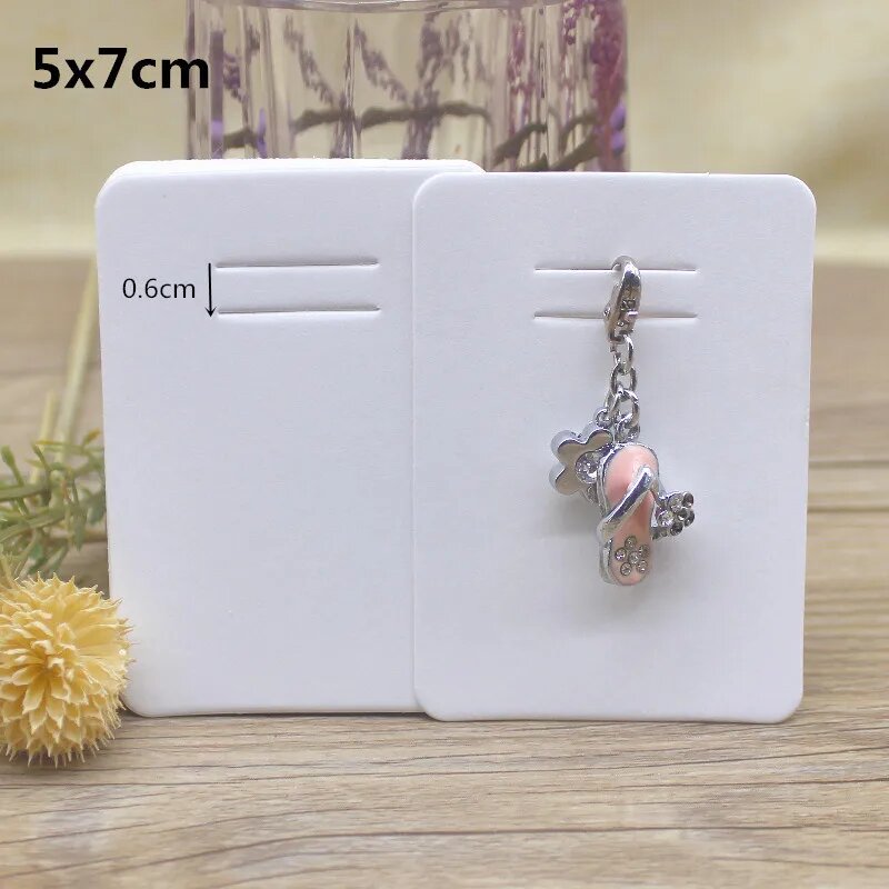Картонные карты для ювелирных изделий, 5x7 см, белые, 50CARD