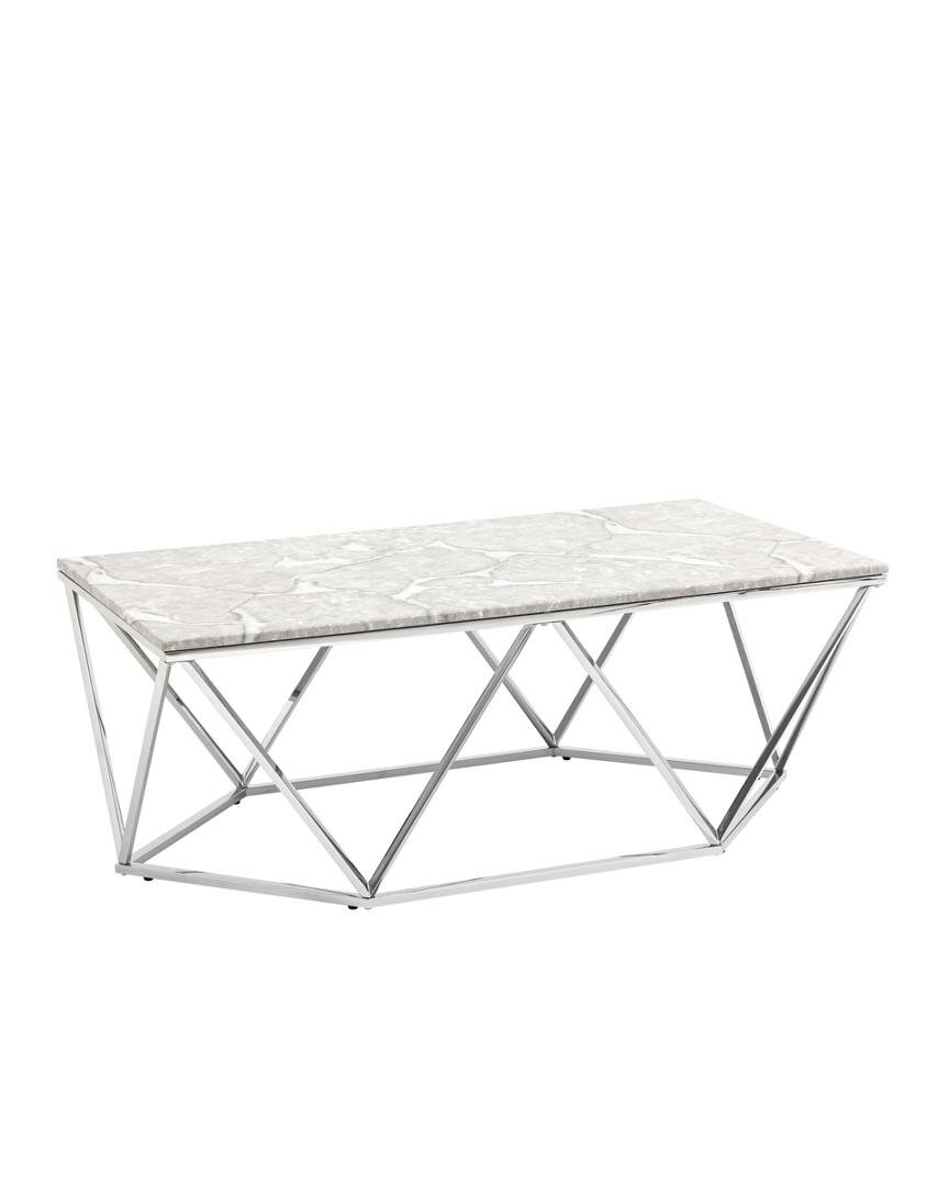 Стол журнальный Stool Group Журнальный столик Авалон 122*66 серый мрамор сталь серебро арт. УТ000036331