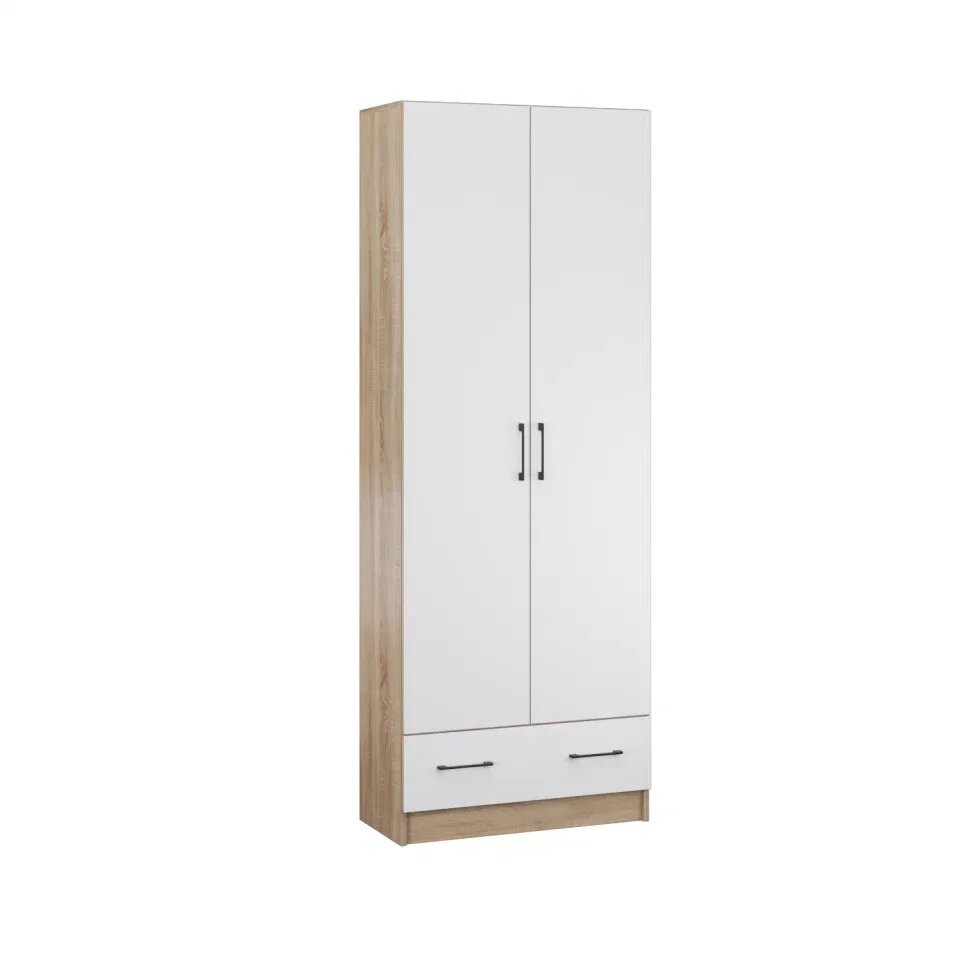 Шкаф 2-х створчатый «Денвер», дуб сонома/белый (800х380х2150)