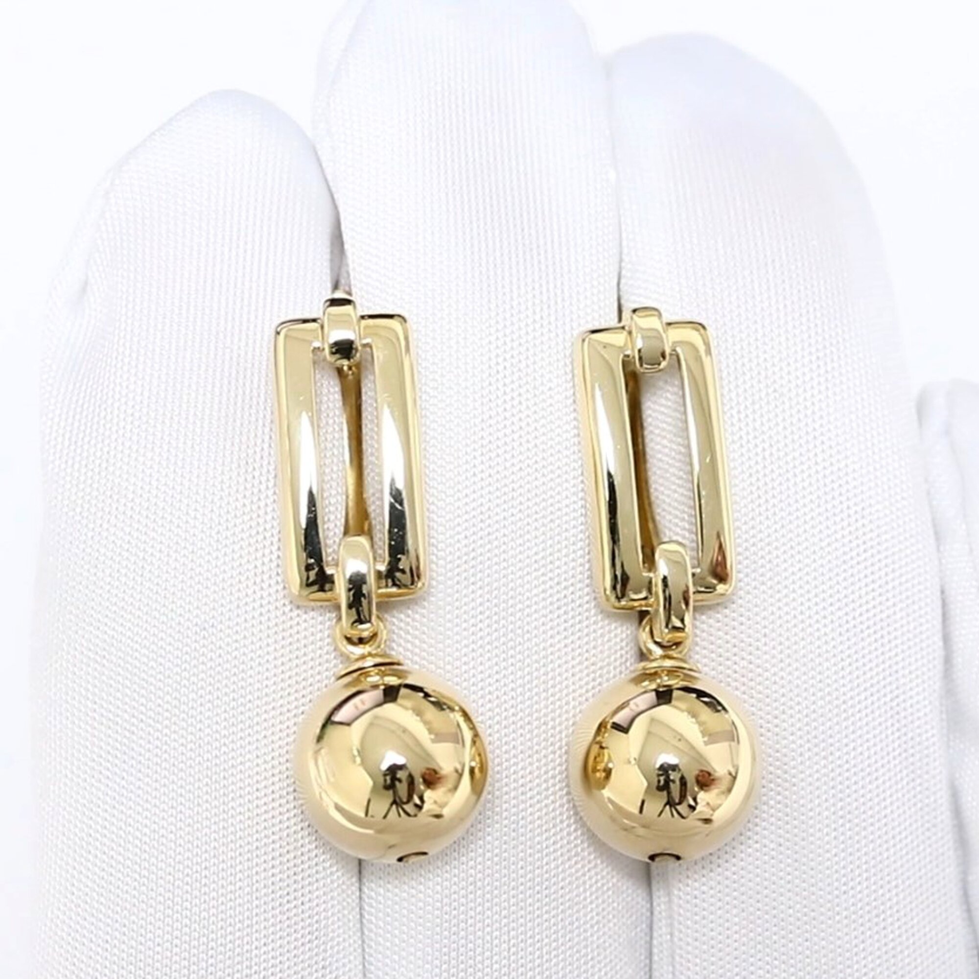 Серьги, желтое золото, 585 проба