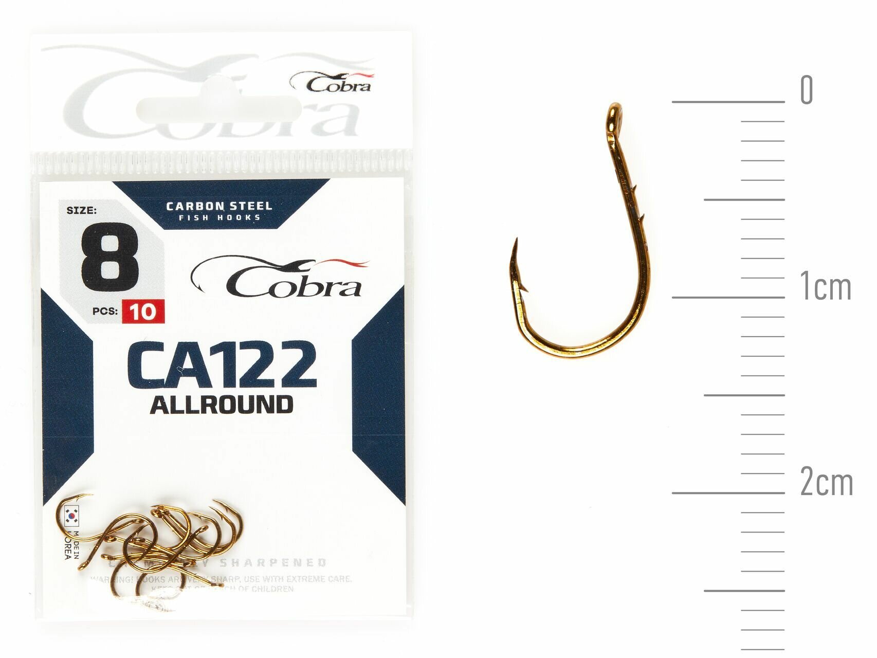 Крючки рыболовные Cobra Allround OKIAMI CA122, размер 8, 10шт в упаковке / Крючки для рыбалки Кобра Оллраунд оками