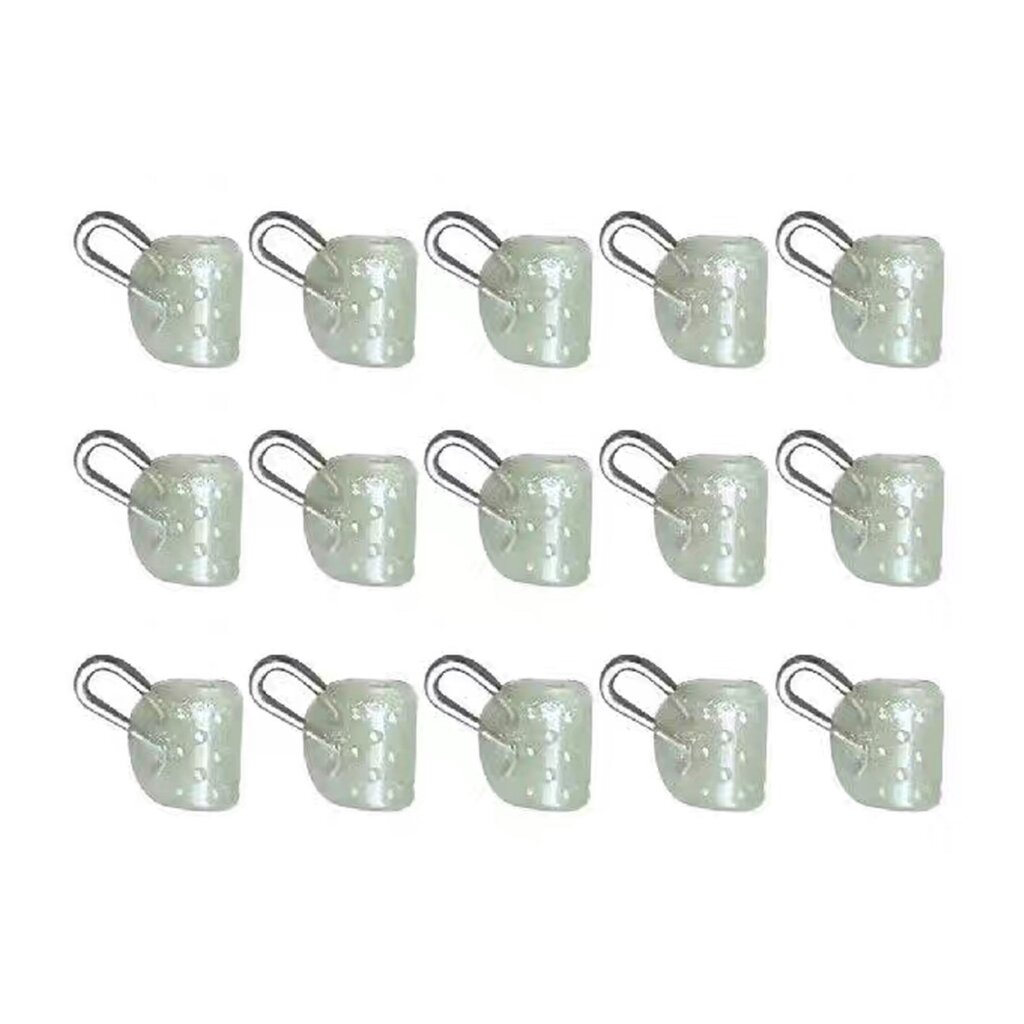 Рыболовные принадлежности, Клипсы для поплавков - белые, 15 шт.