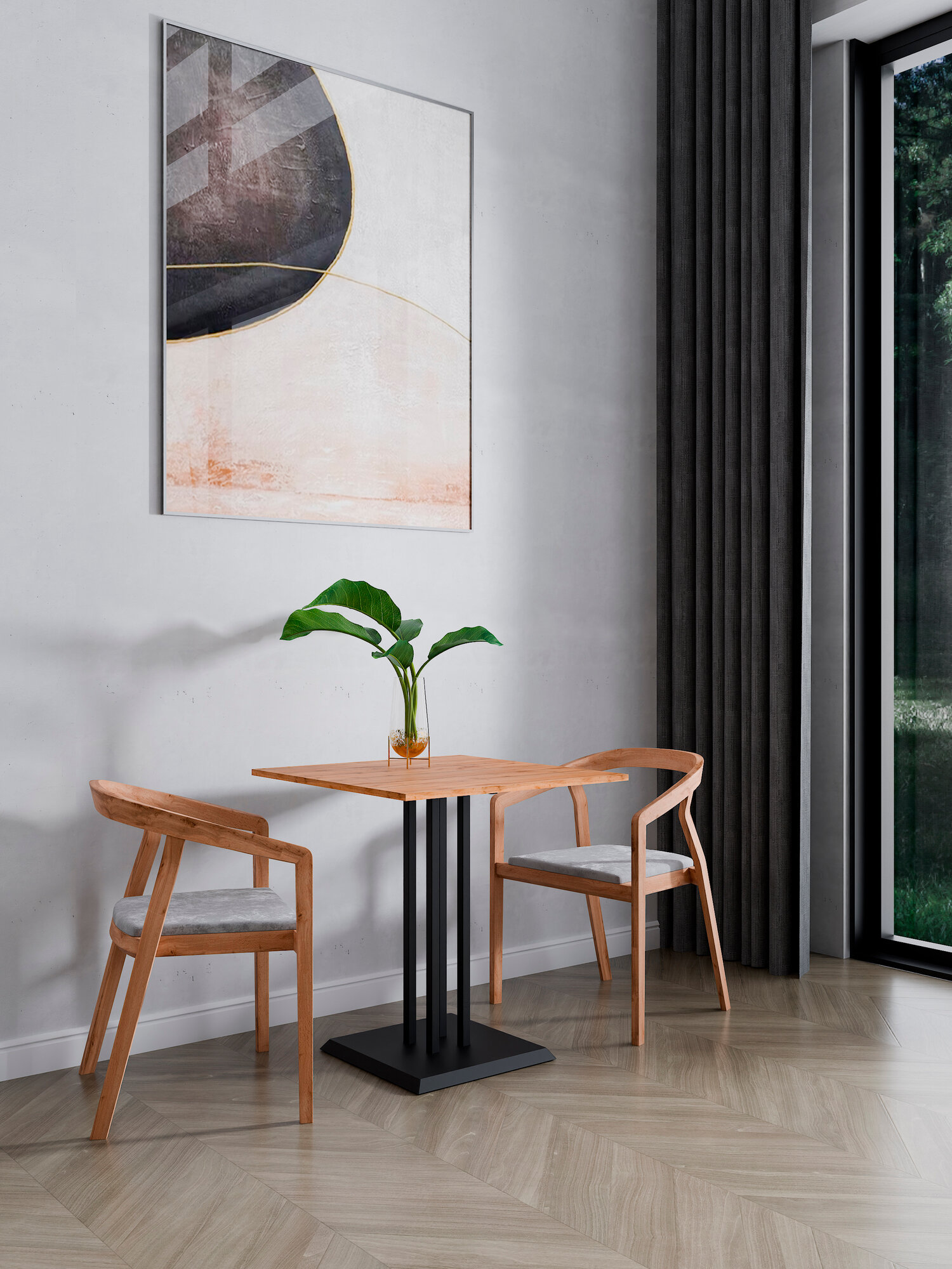 Стол обеденный, для кафе Монмартр, 70 см, Дуб Вотан