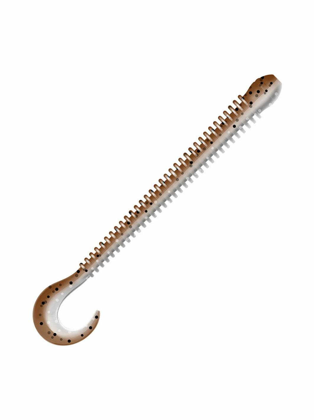 Приманка ZUB-WORM-ZANDER 108 мм, (4,3")-5 шт, (цвет 031) карамель верх-натурал низ