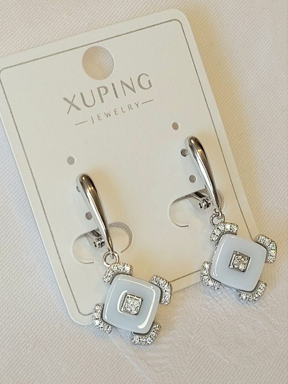 Подвеска для серег, фианит, керамика