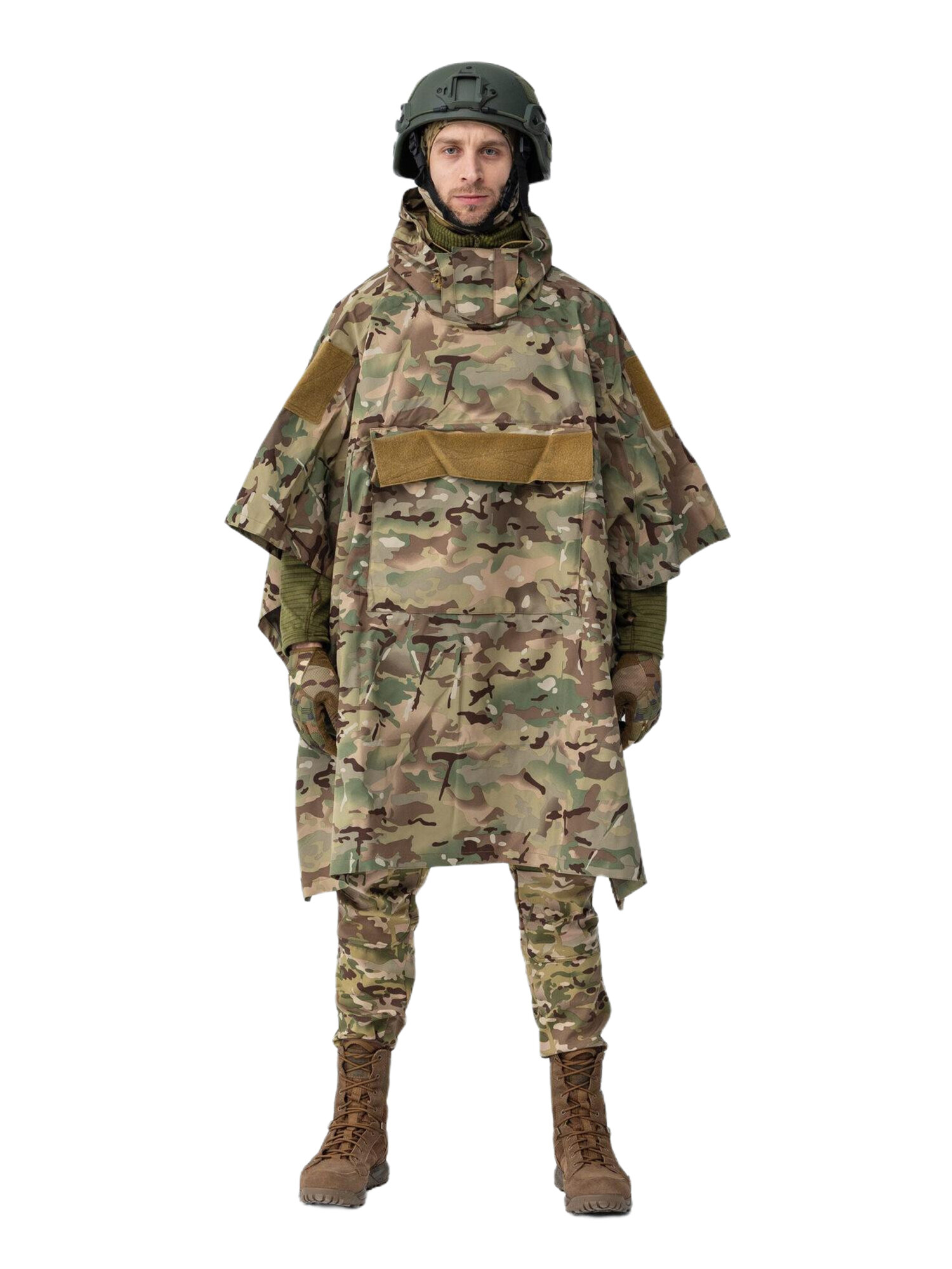 Плащ-палатка Gongtex "Мультикам", водонепроницаемый, с капюшоном