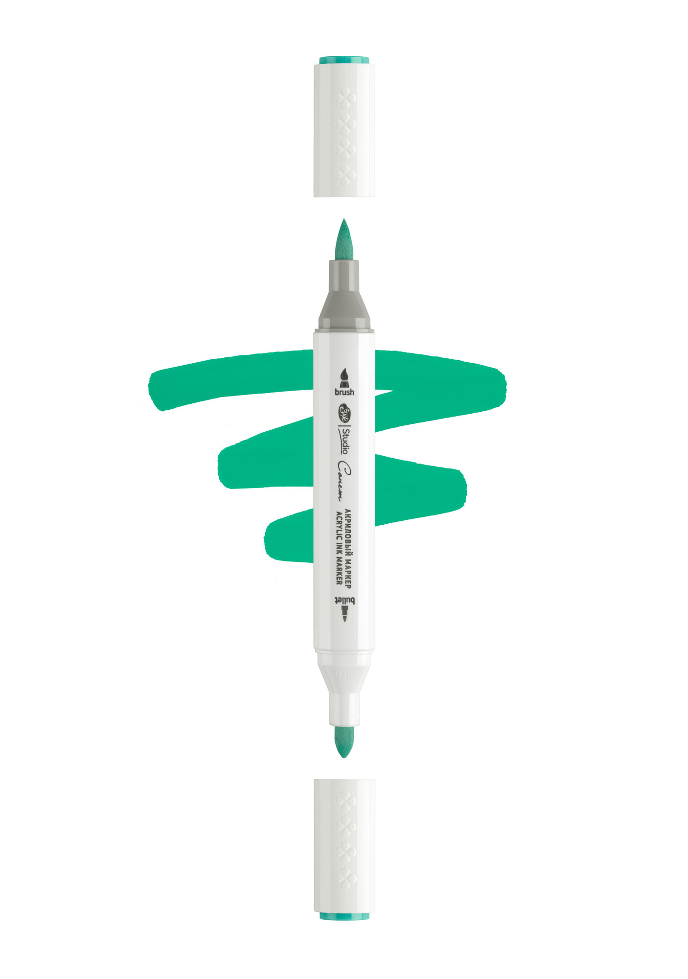 Маркер акриловый сонет на водной основе два пера №B815 бирюзовый кисть/пуля