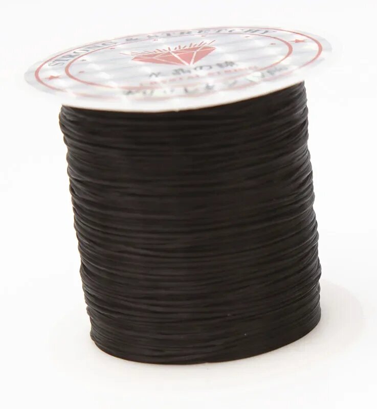 10 м/рулон, прочная эластичная кристаллическая линия, шнур для бисера, проволочная нить для изготовления ювелирных изделий, ожерелье, браслет, аксессуары 1 мм Черный, Style 19