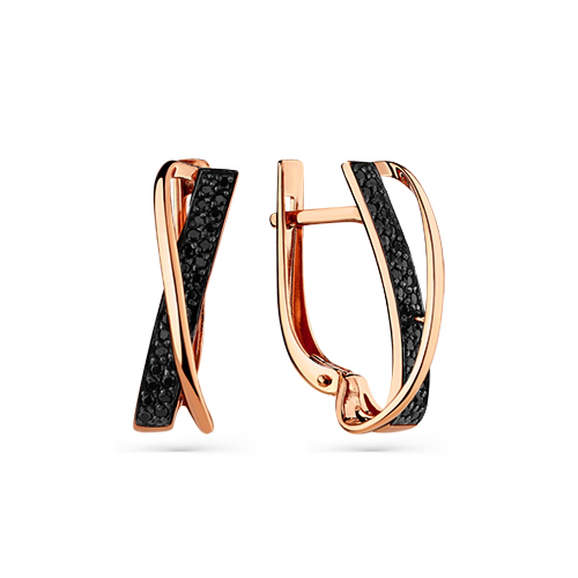 Серьги, красное золото, 585 проба, шпинель