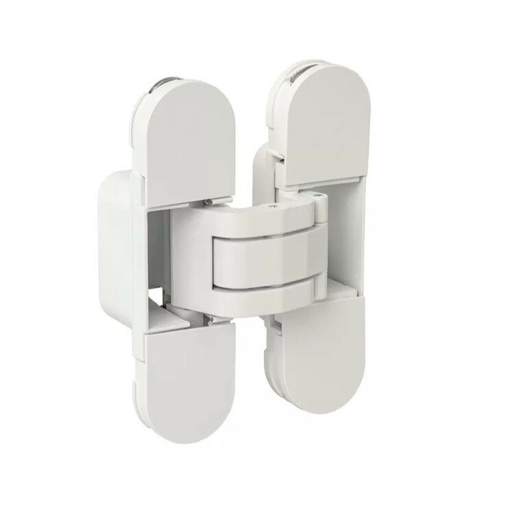 ELEMENTIS Петля скрытая Elementis, универсальная, 3D, 110x30 мм, 40 кг, цамак, белая