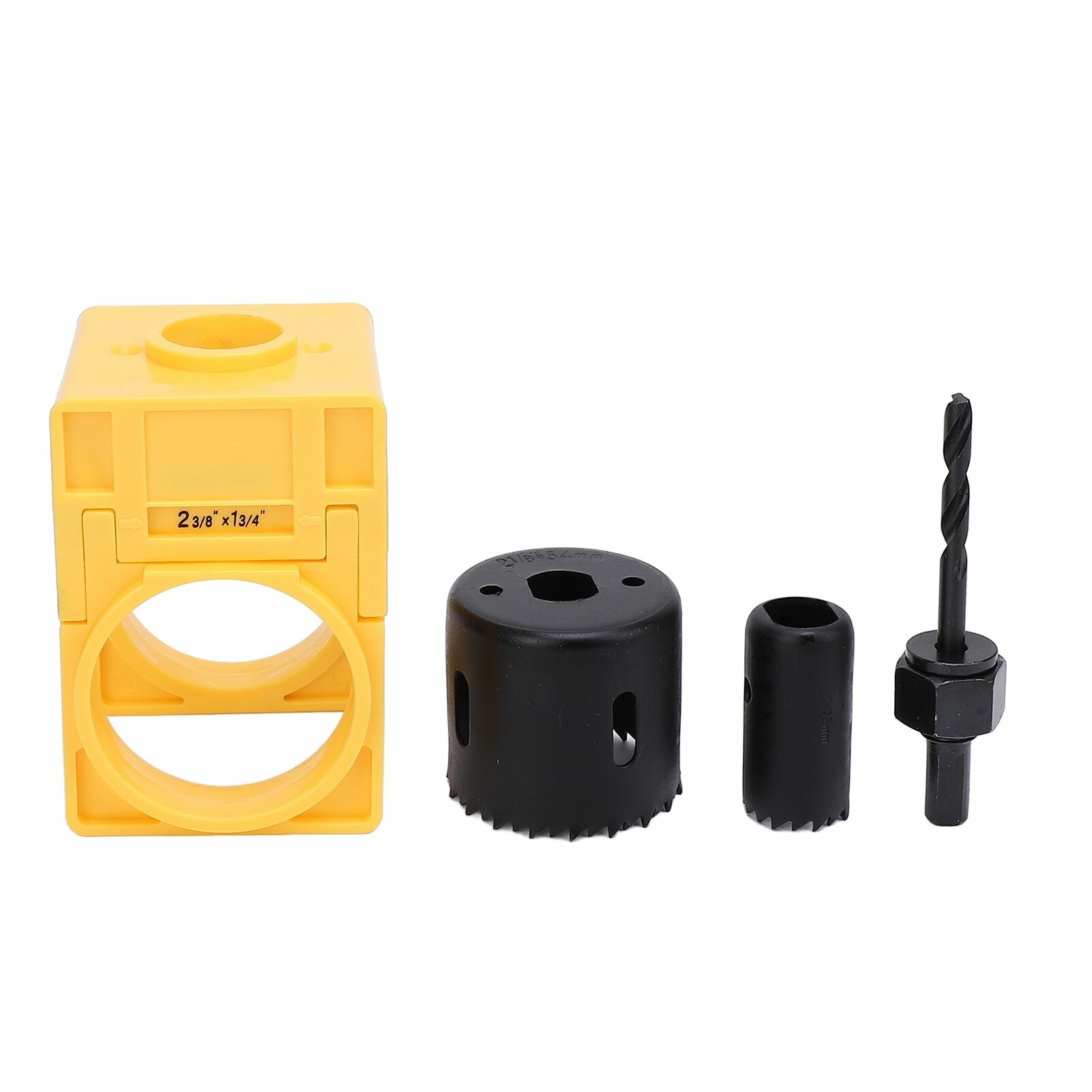 Комплект для установки дверных замков 1-3/8-1-3/4 дюйма с шаблоном и коронкой, желтый