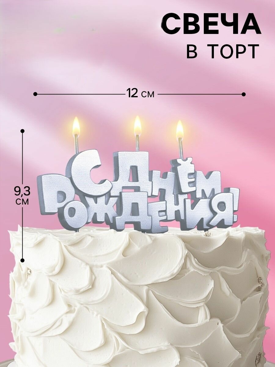 Свечи для торта на шпажках С Днем рождения , 5.3 см