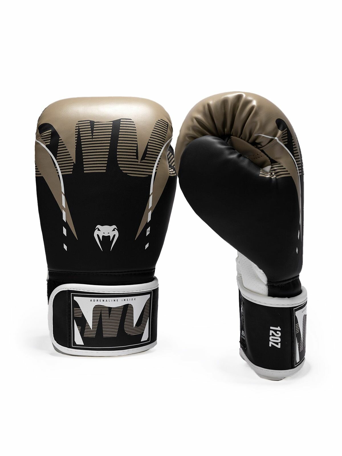 Перчатки боксерские Venum Adrenaline Black/Sand (10 унций), искуственная кожа