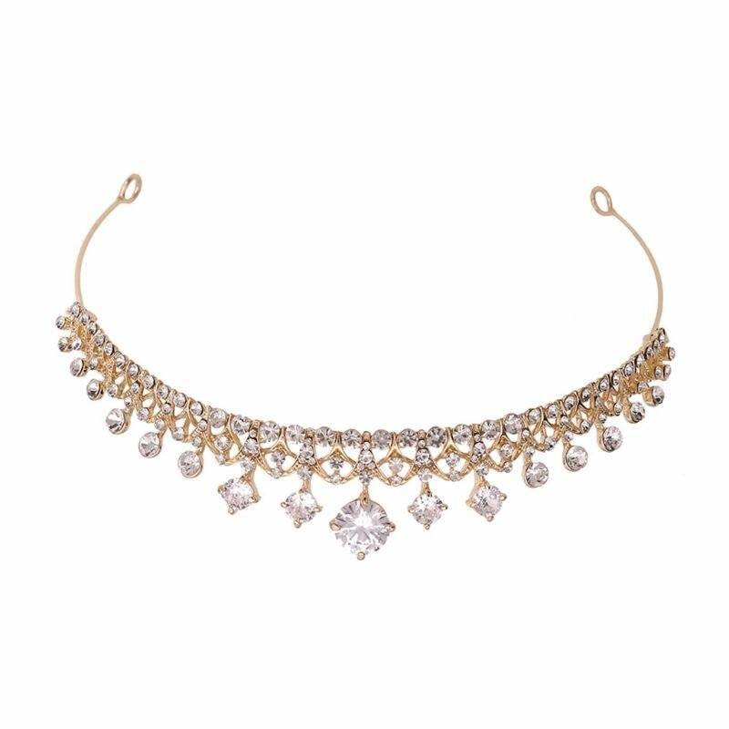 Роскошная Корона из цинкового сплава Со Стразами-Золото и Белый Бриллиант С Цирконом