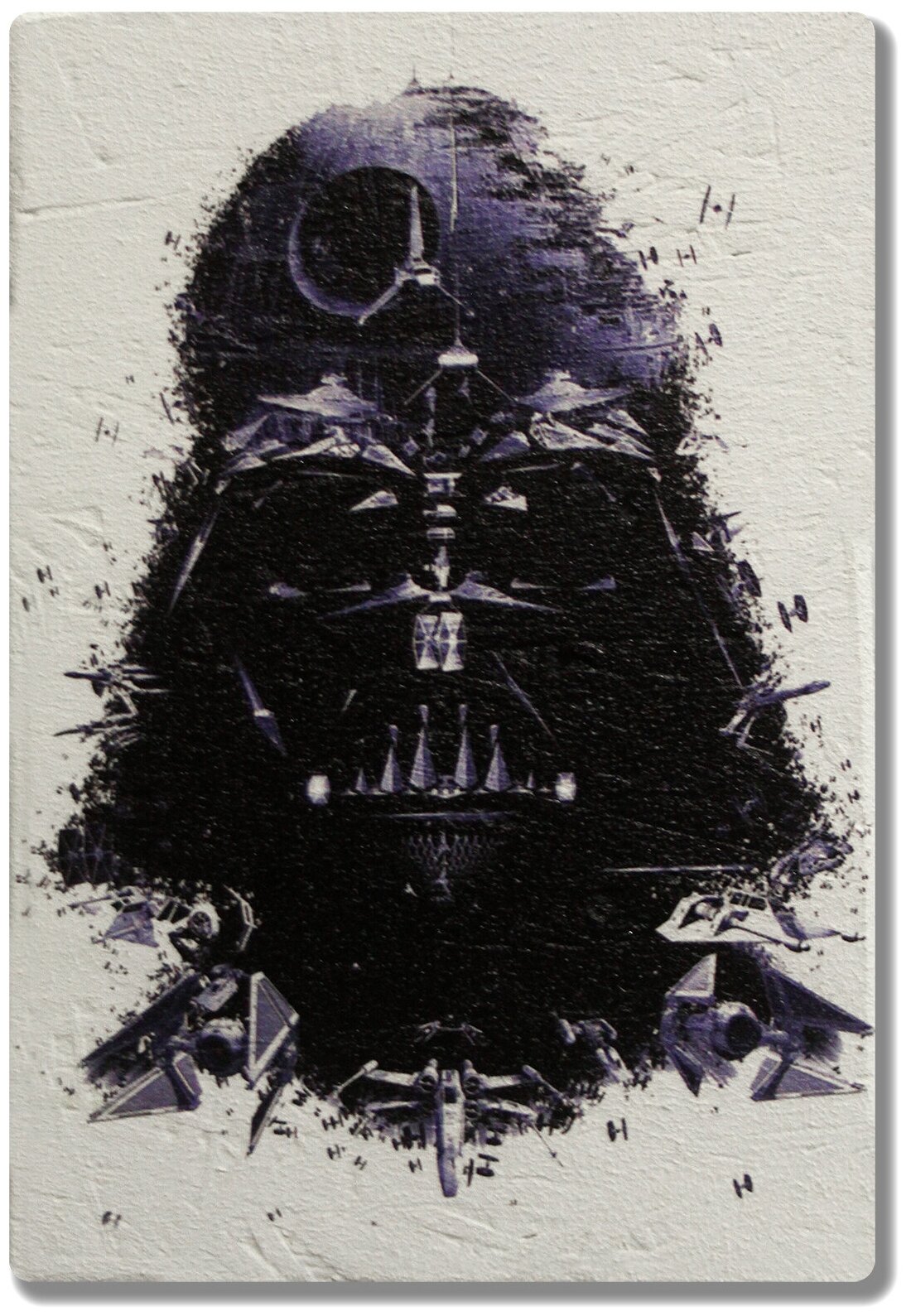 "Дарт Вейдер - Звезда смерти". Интерьерная картина-фреска на доске. 45х30см