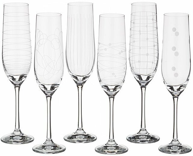 Набор бокалов для шампанского 674-322 из 6 шт. "Виола" 190 мл