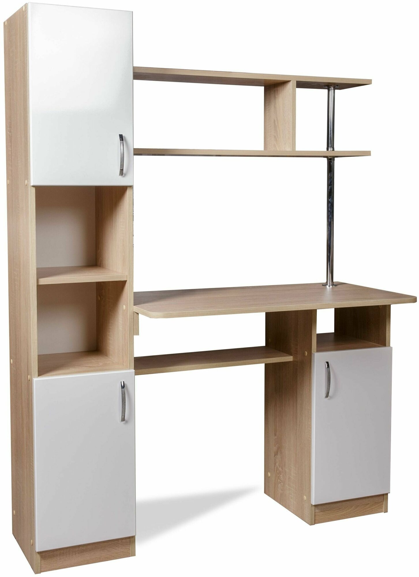 Компьютерный стол СК-7 Дуб сонома/Белый) (Бител)