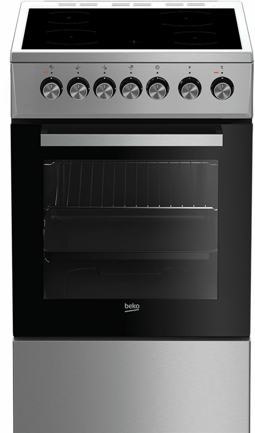 Электрическая плита Beko "FSS57100GX", нержавеющая сталь, ширина 50см
