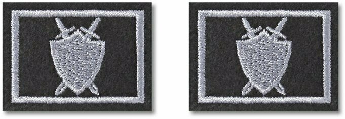 Петлицы Росгвардии, полевые чёрные. С липучкой. Размер 35x25 мм по вышивке.