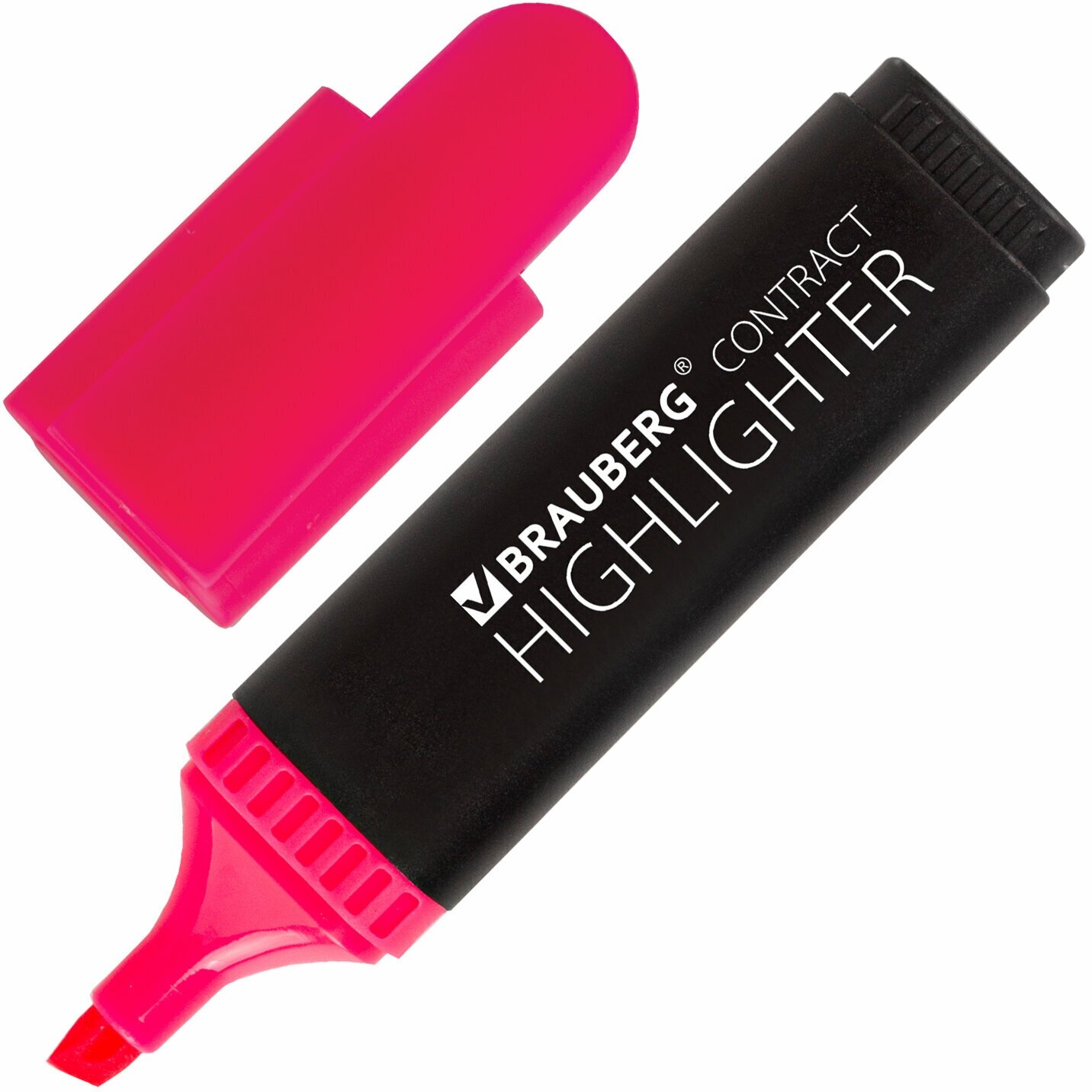 Текстовыделитель BRAUBERG "Contract", розовый, линия 1-5 мм, 150392