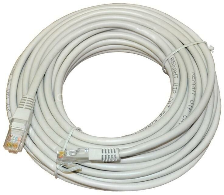 Патч-корд Rexant, UTP, CAT 5e, литой, 10 метров, серый {18-1009}