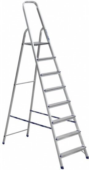 Стремянка Алюмет 8 ступеней алюминиевая матовая