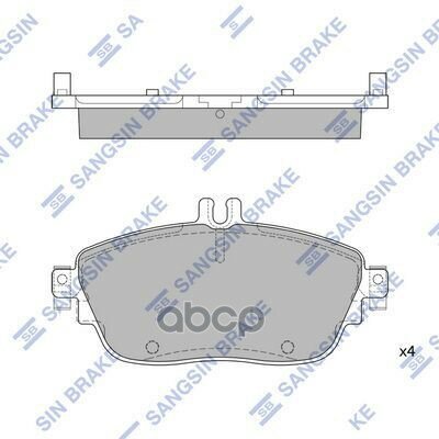 Колодки тормозные MERCEDES A(W176) 12-/B(W246) 11- передние L 144мм Sangsin brake арт. SP1966