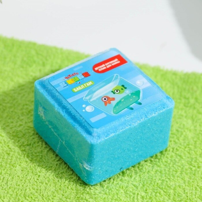 Кубик для ванны FABRIK бурлящий, детский, Бабл Гам, четверо в кубе, 90 г