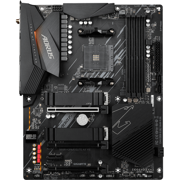 Материнская плата GIGABYTE B550 AORUS Elite AX V2, AM4, AMD B550, 4xDDR4, 4xSATA, 2xM.2, 1xPCIe 4.0 x16, 2xPCIe 3.0 x1, 1xDP, 1xHDMI, 1x2.5Gb LAN, Wi-