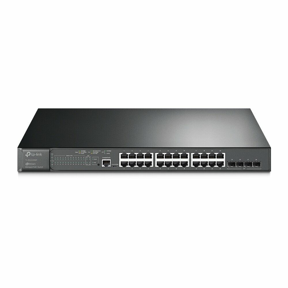 TP-Link TL-SG3428MP JetStream 28‑портовый гигабитный управляемый коммутатор уровня 2+ с 24 портами PoE+