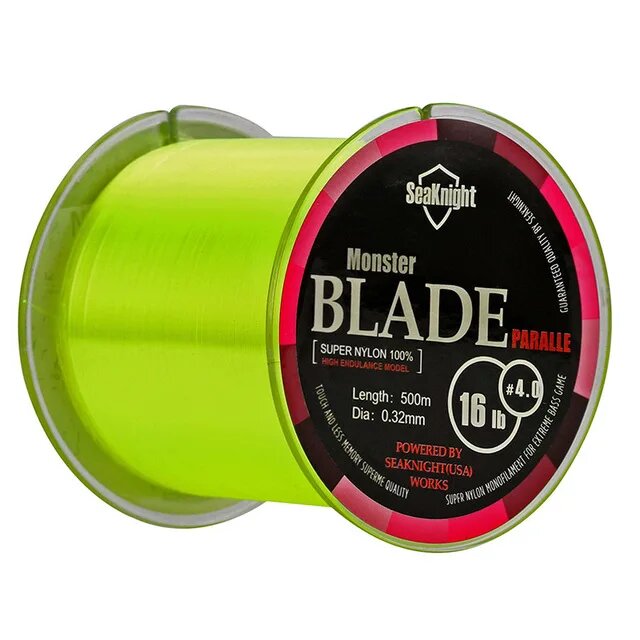 SeaKnight Blade Series 500м Нейлоновая леска для ловли карпа Зеленый, 5.0, Желтый