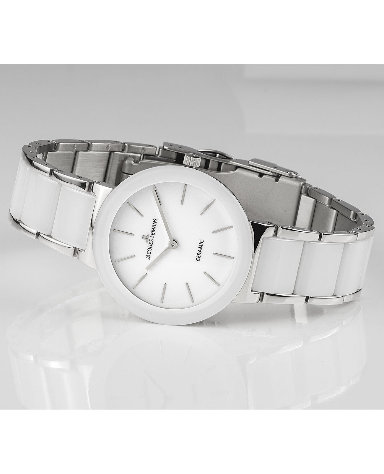 Наручные часы JACQUES LEMANS High Tech Ceramic, белый/серебряный — фото 1