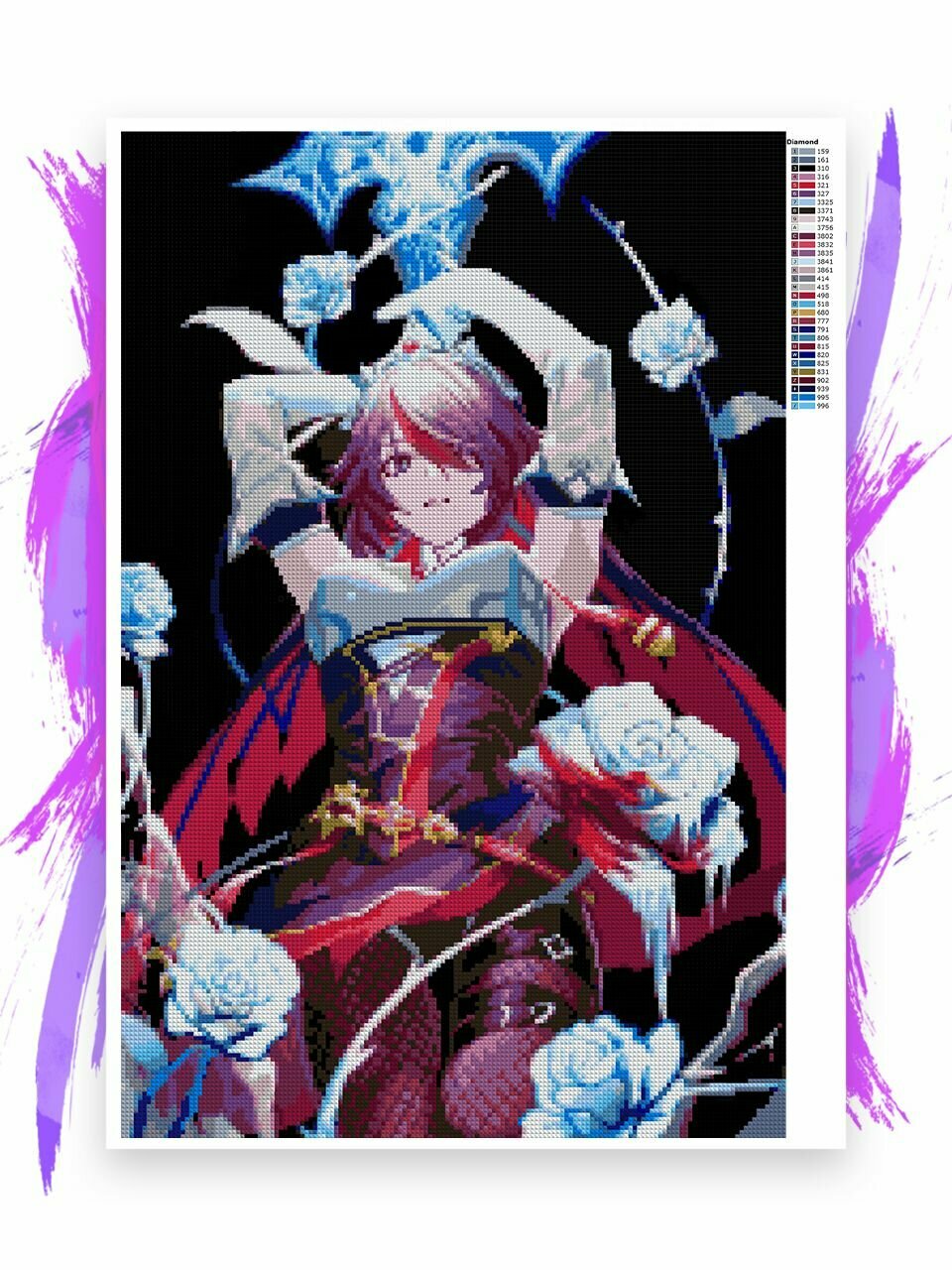 Алмазная мозаика без подрамника - вышивка Genshin Impact - Rozaria