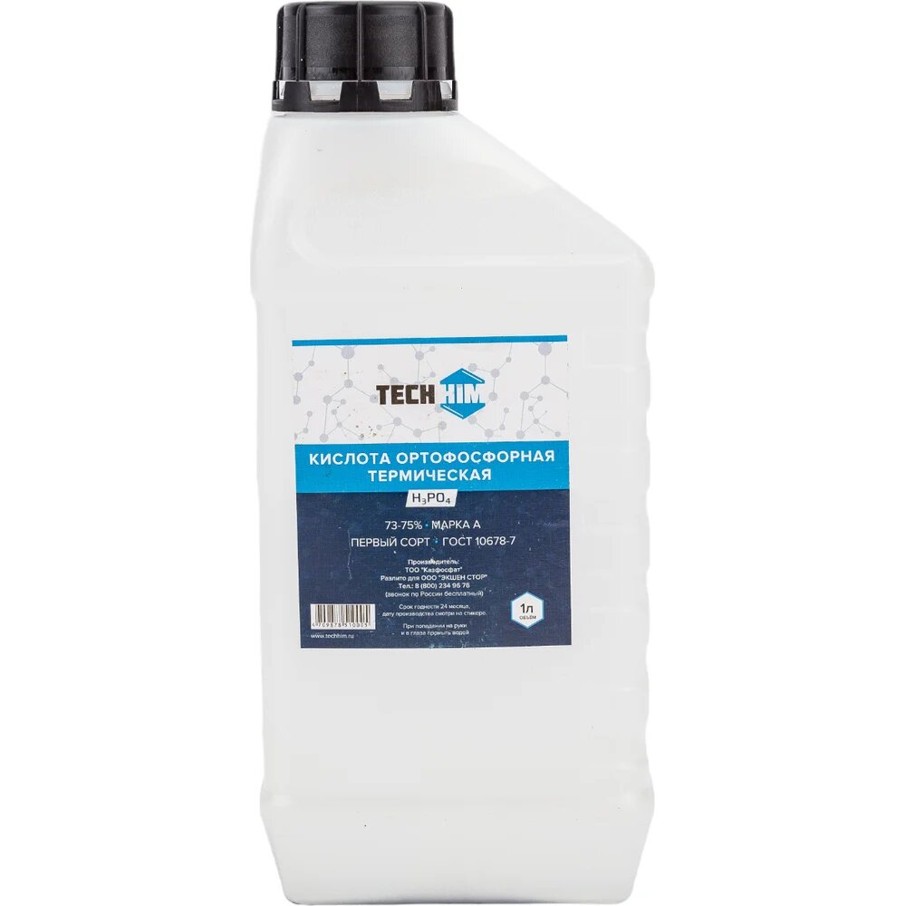 Кислота ортофосфорная пищевая 1 л, 72-75%, класс А TECHHIM TH-KIOR-1000