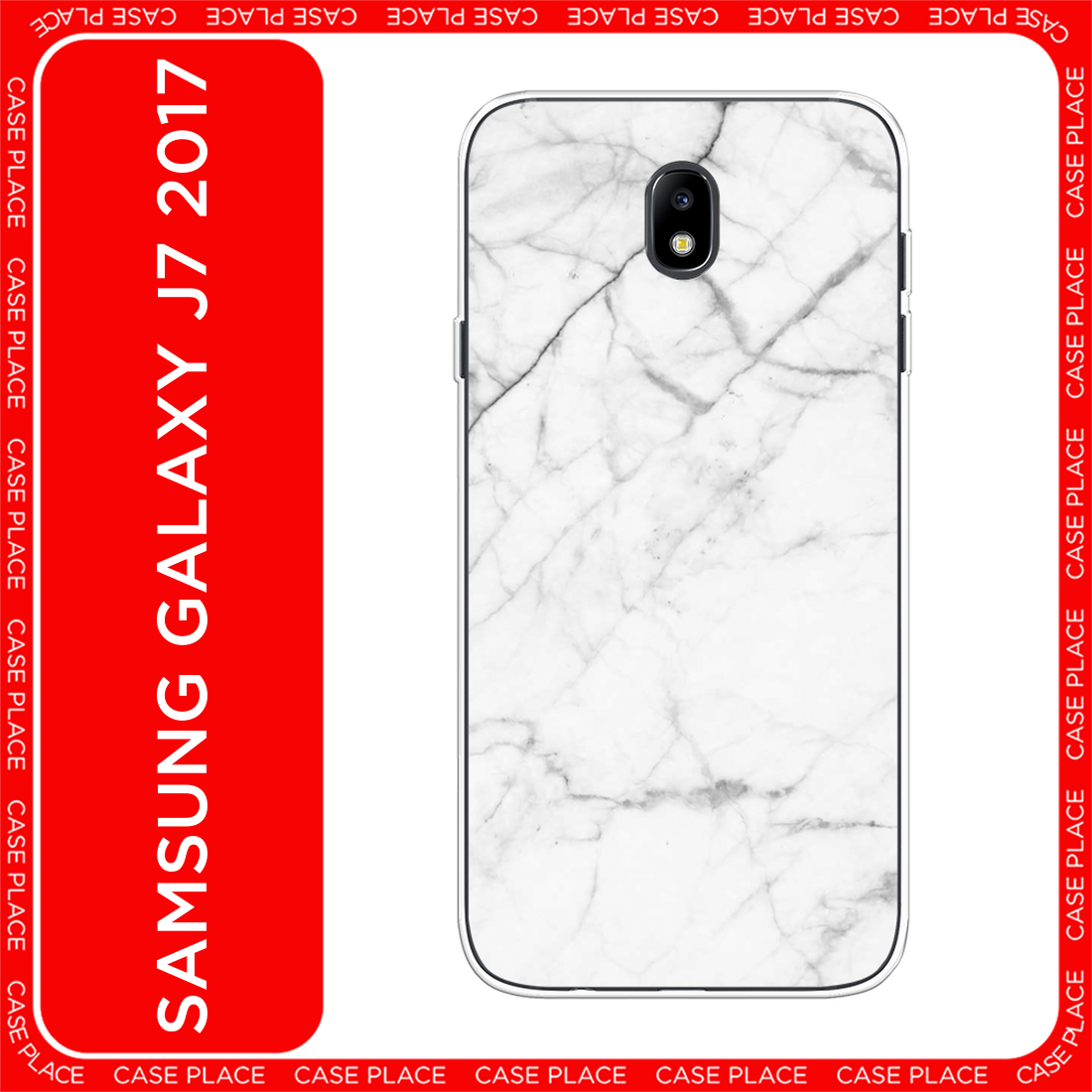 Чехол на Samsung Galaxy J7 2017 / Самсунг Галакси Джей 7 2017 с принтом Светлый мрамор
