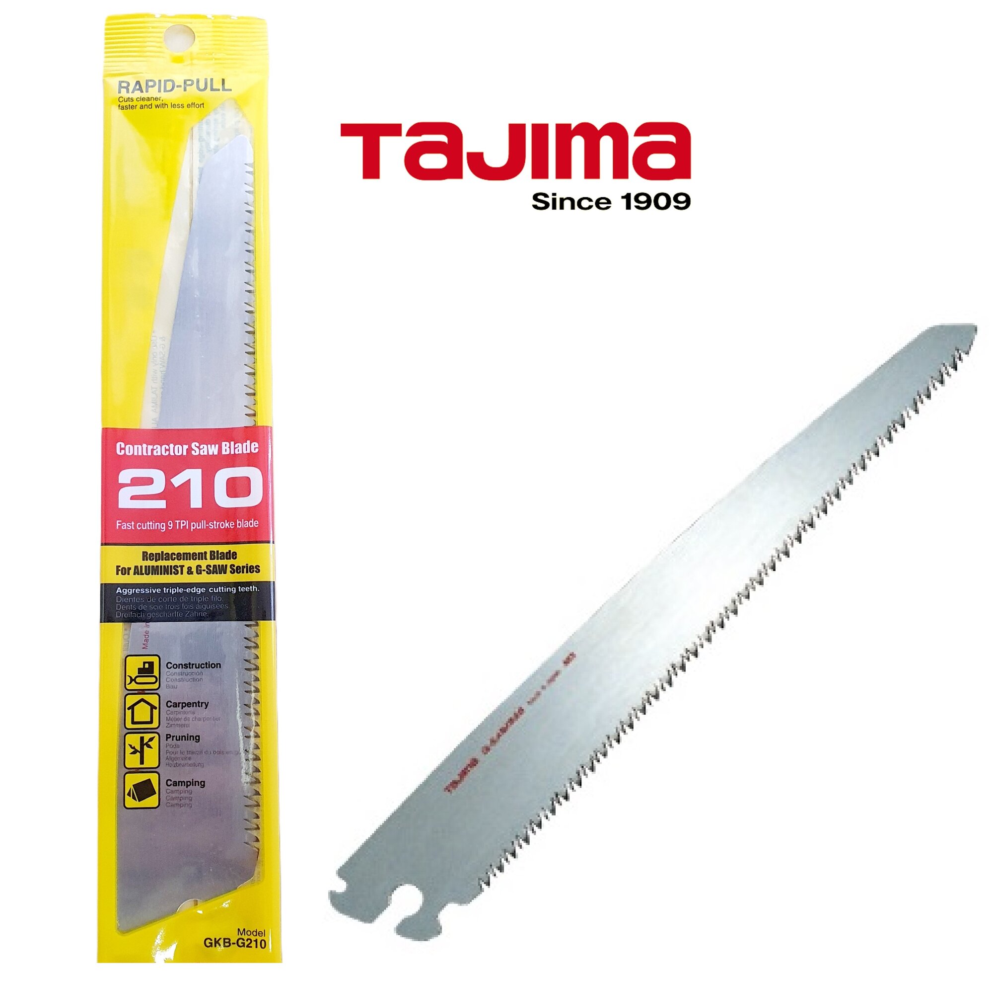 Полотно пильное сменное TAJIMA GKB-G210 для пил ALUMINIST и G-SAW 210мм (GKBG210)