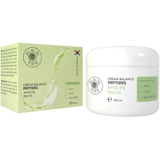 Крем для лица шеи и декольте Mi-ri-ne PEPTIDES разглаживающий 100 мл