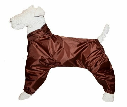 Комбинезон-дождевик для пуделя малого суки, цвет коричневый