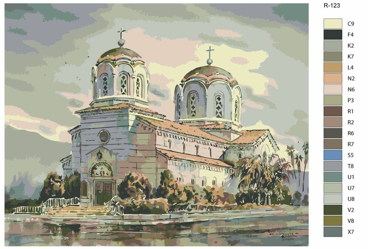 Картина по номерам R-123 "Церковь" 40x50 см