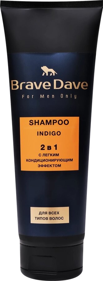 Шампунь для волос мужской BRAVE DAVE Indigo 2в1, 250мл